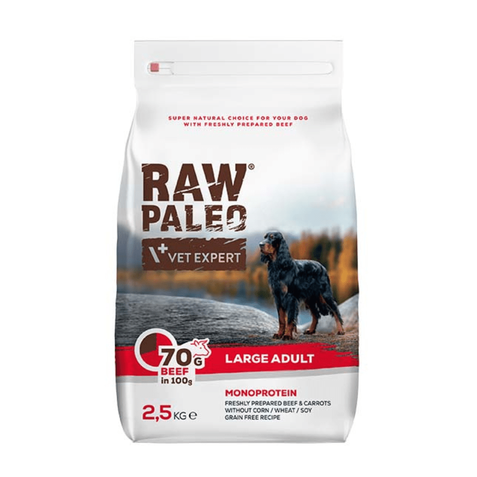 VETEXPERT Raw Paleo Beef Adult Large 2,5 kg caini talie mare, cu vita ...