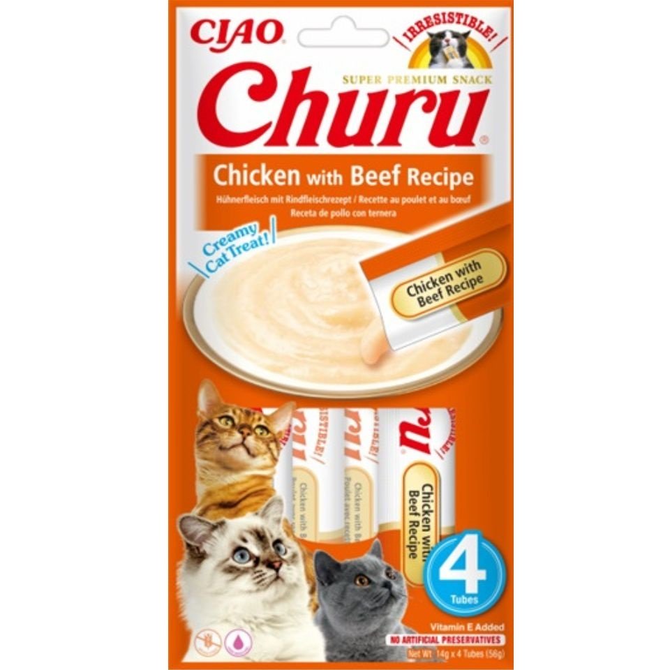 INABA Churu Chicken with beef 4x14g recompensa Churu cu pui si vita ...