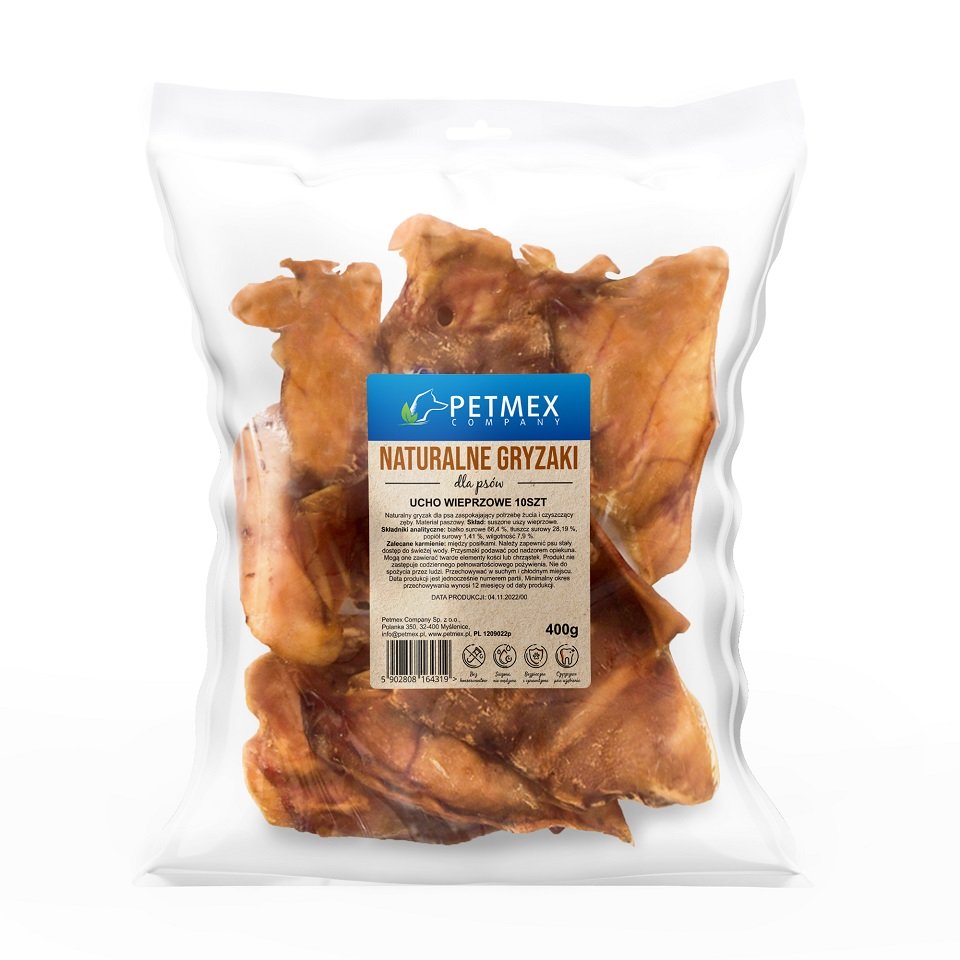 PETMEX Ureche de porc 20 buc produs natural de mestecat pentru caini ...