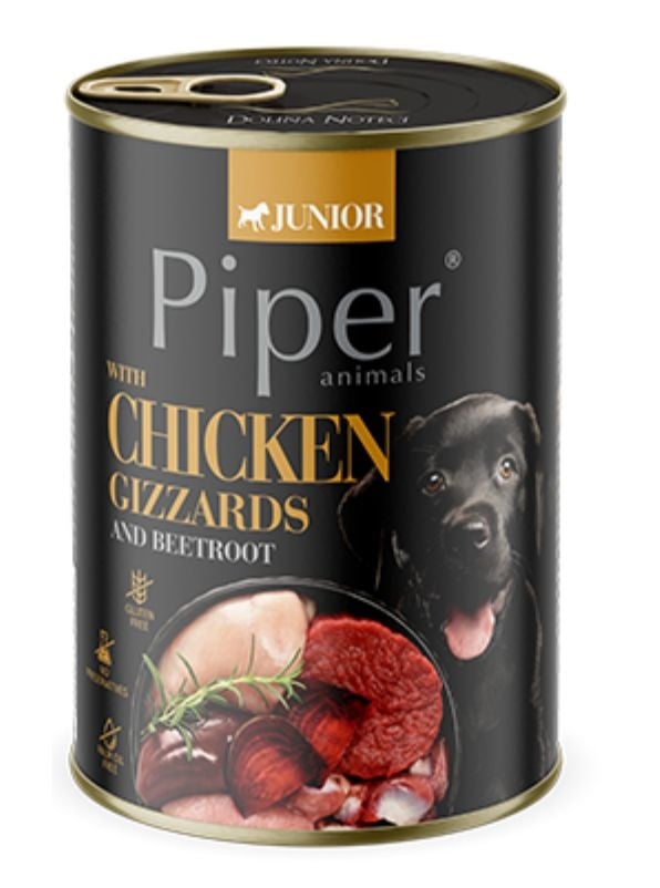 PIPER Junior conserva pentru catei 400g pipota de pui si sfecla rosie ...
