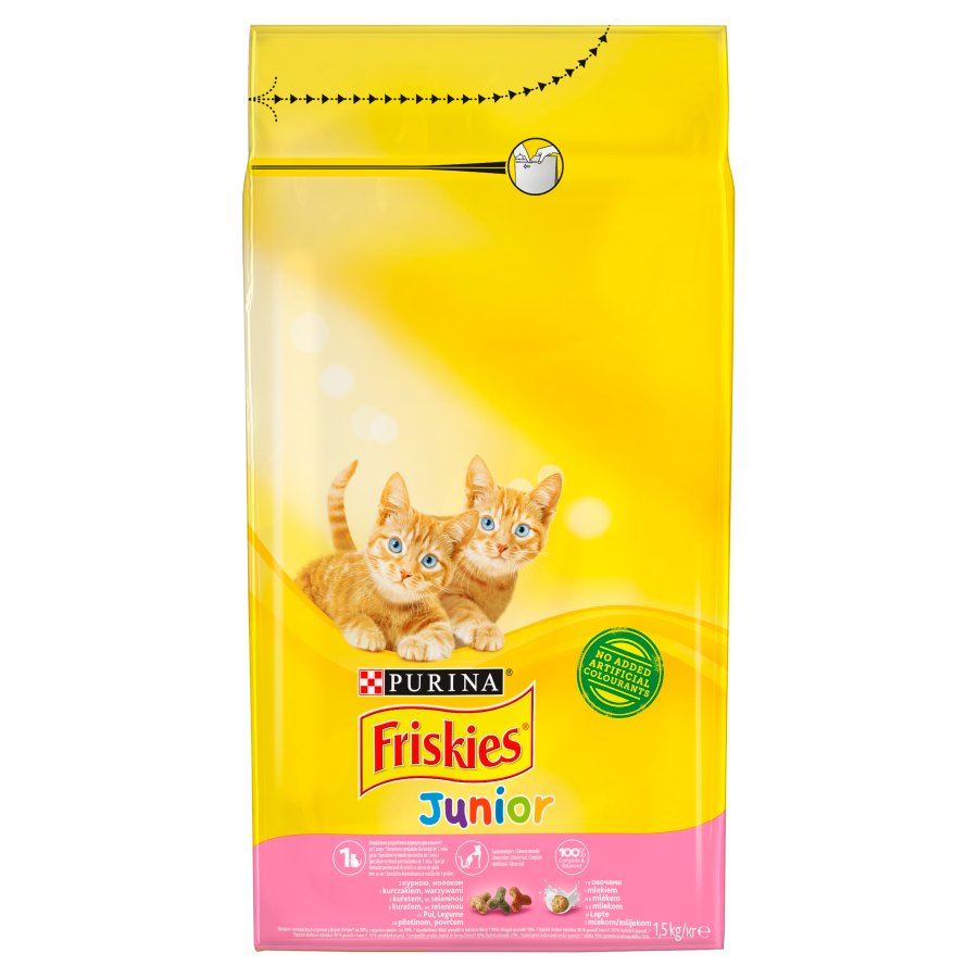 FRISKIES Junior cu pui, legume si lapte 1,5kg hrana pisoi :: Pisici ...